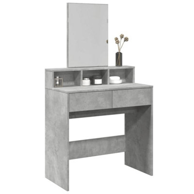 Berkfield Dressing Table with Mirror Concrete Grey 80x41x144.5 cm