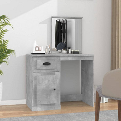 Berkfield Dressing Table with Mirror Concrete Grey 90x50x132.5 cm ...