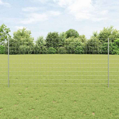 Berkfield Euro Fence with 10 U Posts Silver 1,2x10 m Steel