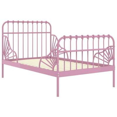Berkfield Extendable Bed Frame Pink Metal 80x130/200 cm