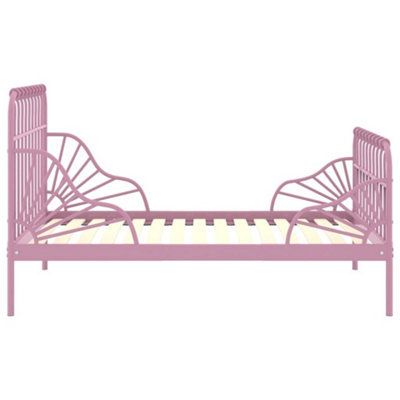 Berkfield Extendable Bed Frame Pink Metal 80x130/200 cm | DIY at B&Q