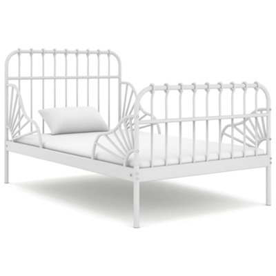 Berkfield Extendable Bed Frame White Metal 80x130/200 cm | DIY at B&Q