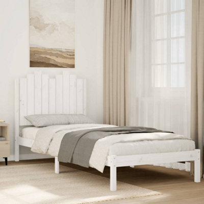 Berkfield Extra Long Bed Frame without Mattress White 100x210 cm Solid Wood