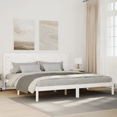 Berkfield Extra Long Bed Frame without Mattress White 140x220 cm Solid Wood