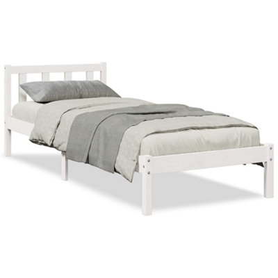 Berkfield Extra Long Bed Frame without Mattress White 80x210 cm Solid ...