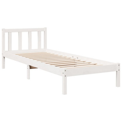 Berkfield Extra Long Bed Frame without Mattress White 80x210 cm Solid ...