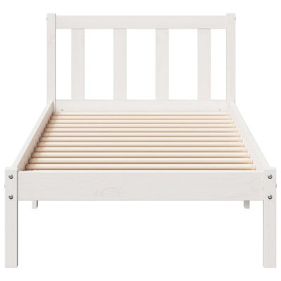 Berkfield Extra Long Bed Frame without Mattress White 80x210 cm Solid ...