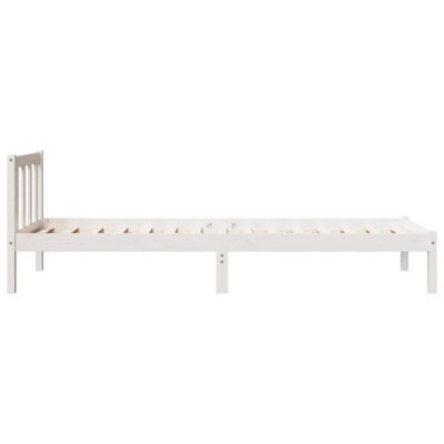 Berkfield Extra Long Bed Frame without Mattress White 80x210 cm Solid ...