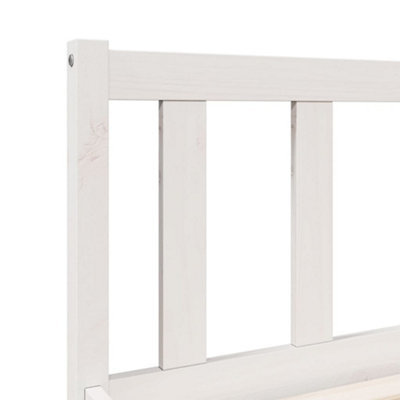 Berkfield Extra Long Bed Frame without Mattress White 80x210 cm Solid ...