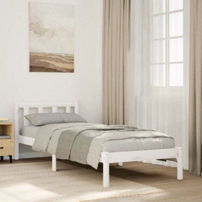 Berkfield Extra Long Bed Frame without Mattress White 80x220 cm Solid ...