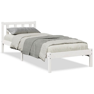 Berkfield Extra Long Bed Frame without Mattress White 80x220 cm Solid ...