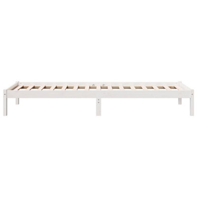 Berkfield Extra Long Bed Frame without Mattress White 90x220 cm Solid ...