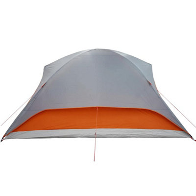 Berkfield Family Tent Cabin 6-Person Grey and Orange Waterproof