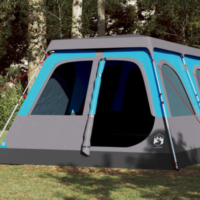 Berkfield Family Tent Dome 10-Person Blue Quick Release