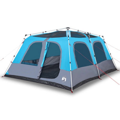 Berkfield Family Tent Dome 10-Person Blue Quick Release