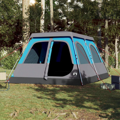 Berkfield Family Tent Dome 10-Person Blue Quick Release