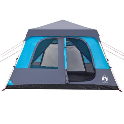 Berkfield Family Tent Dome 10-Person Blue Quick Release
