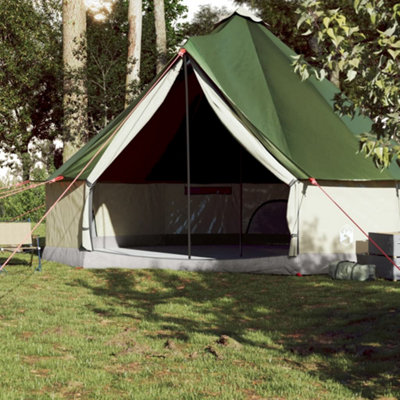Berkfield Family Tent Tipi 10-Person Green Waterproof