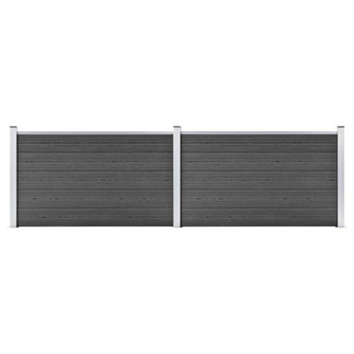 Berkfield Fence Panel Set WPC 353x105 cm Black | DIY at B&Q