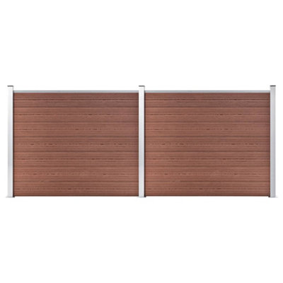 Berkfield Fence Panel Set WPC 353x146 cm Brown | DIY at B&Q