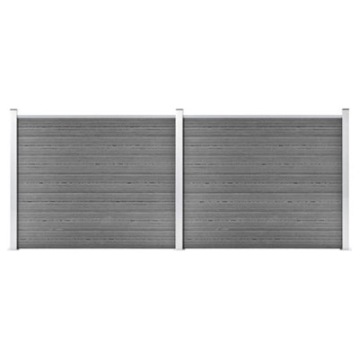 Berkfield Fence Panel Set WPC 353x146 cm Grey | DIY at B&Q