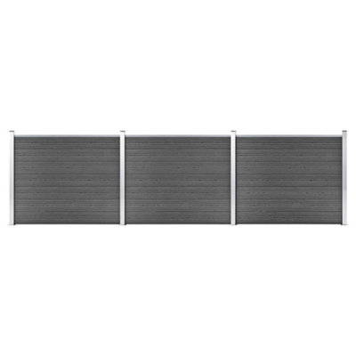 Berkfield Fence Panel Set WPC 526x146 cm Black | DIY at B&Q