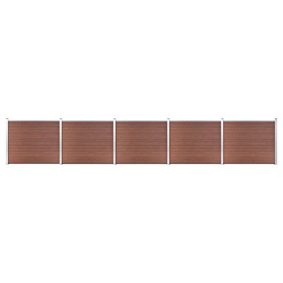 Buy Berkfield Fence Panel Set WPC 872x146 cm Brown at B&Q