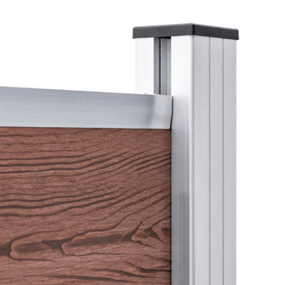 Buy Berkfield Fence Panel Set WPC 872x146 cm Brown at B&Q