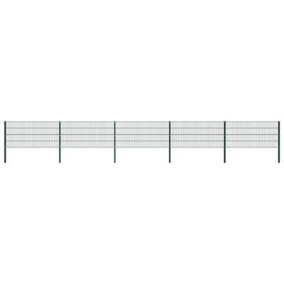 Berkfield Fence Panel with Posts Iron 8.5x0.8 m Green | DIY at B&Q