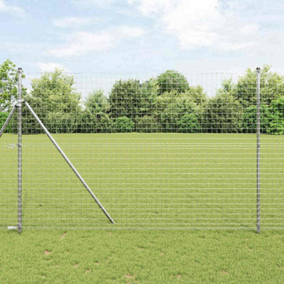 Berkfield Fence Posts 2 pcs Silver 200 cm Powder-coated steel