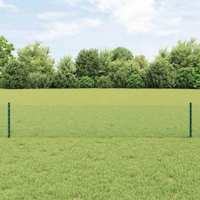 Berkfield Fence Posts 5 pcs U-Channel Green 40 cm Steel