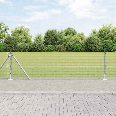 Berkfield Fence with Posts Galvanised steel 25 x 0.5 m
