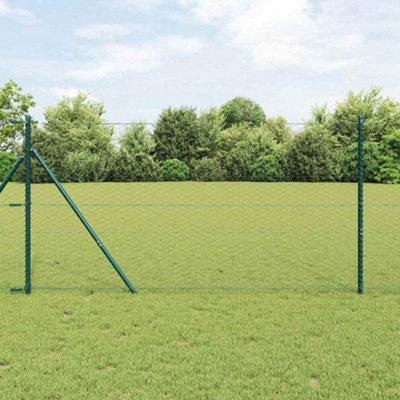 Berkfield Fence with Posts Grey 1 x 50 m PVC-coated steel