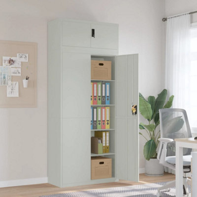 Berkfield File Cabinet Light Grey 90x40x220 cm Steel