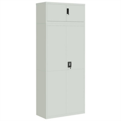 Berkfield File Cabinet Light Grey 90x40x220 cm Steel