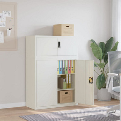 Berkfield File Cabinet White 90x40x130 cm Steel