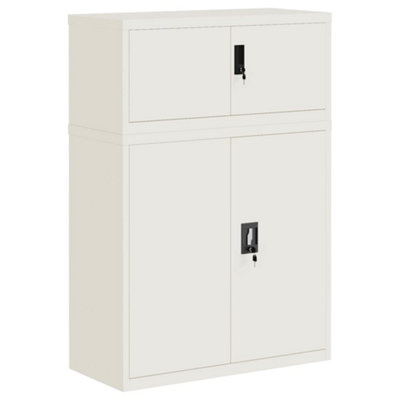 Berkfield File Cabinet White 90x40x130 cm Steel