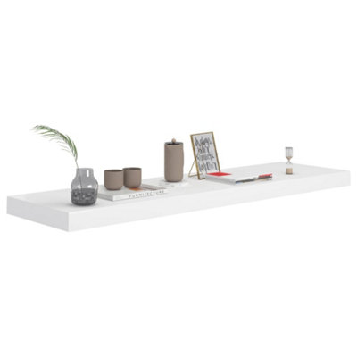Berkfield Floating Wall Shelves 2 pcs White 90x23.5x3.8 cm MDF