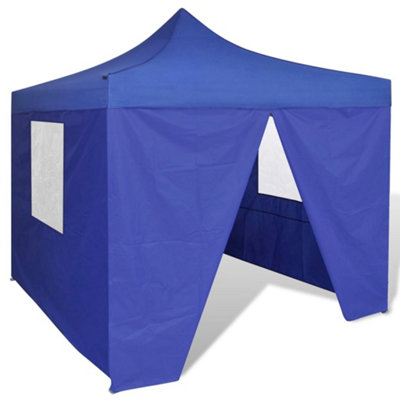 Berkfield Foldable Tent 3x3 m with 4 Walls Blue | DIY at B&Q