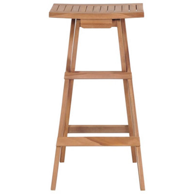 Berkfield Folding Bar Stools 4 pcs Solid Teak Wood