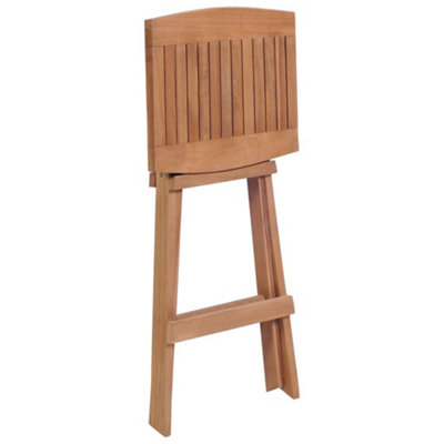 Berkfield Folding Bar Stools 4 pcs Solid Teak Wood