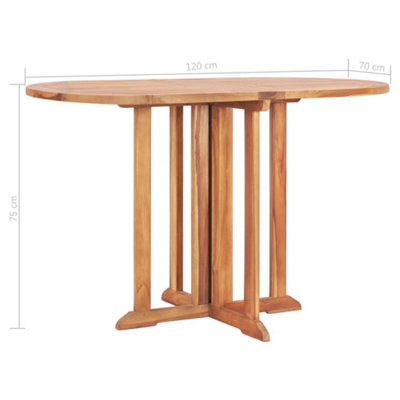 Berkfield Folding Butterfly Garden Table 120x70x75 cm Solid Teak Wood