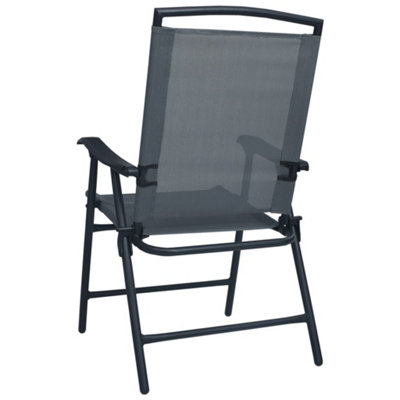 Berkfield Folding Garden Chairs 2 pcs Texilene Grey