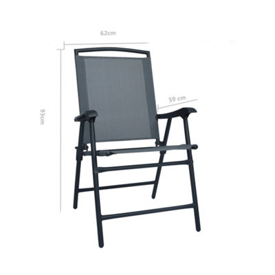 Berkfield Folding Garden Chairs 2 pcs Texilene Grey