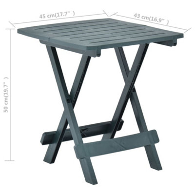 Berkfield Folding Garden Table Green 45x43x50 cm Plastic