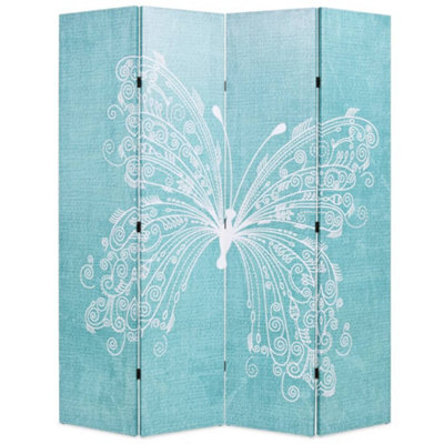 Berkfield Folding Room Divider 160x170 cm Butterfly Blue