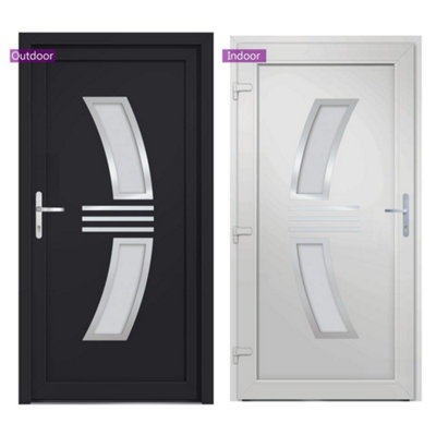 Berkfield Front Door Anthracite 108x200 cm PVC