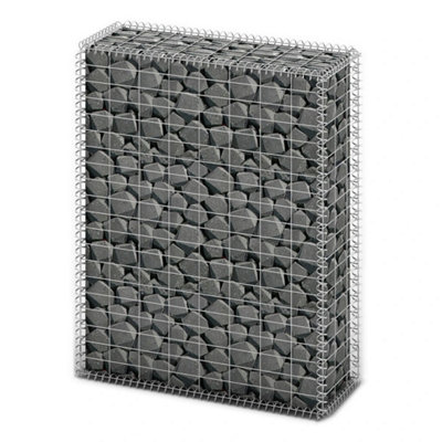 Berkfield Gabion Basket with Lids Galvanised Wire 100 x 80 x 30 cm