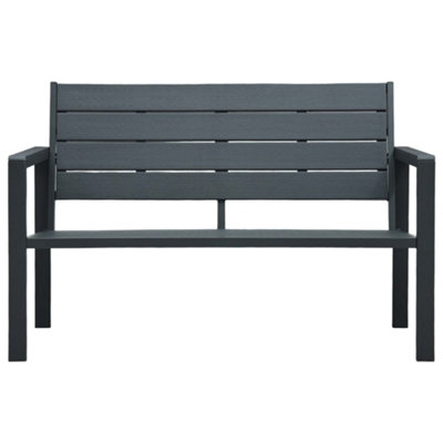Berkfield Garden Bench 120 cm HDPE Grey Wood Look