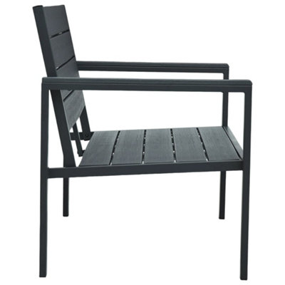 Berkfield Garden Bench 120 cm HDPE Grey Wood Look